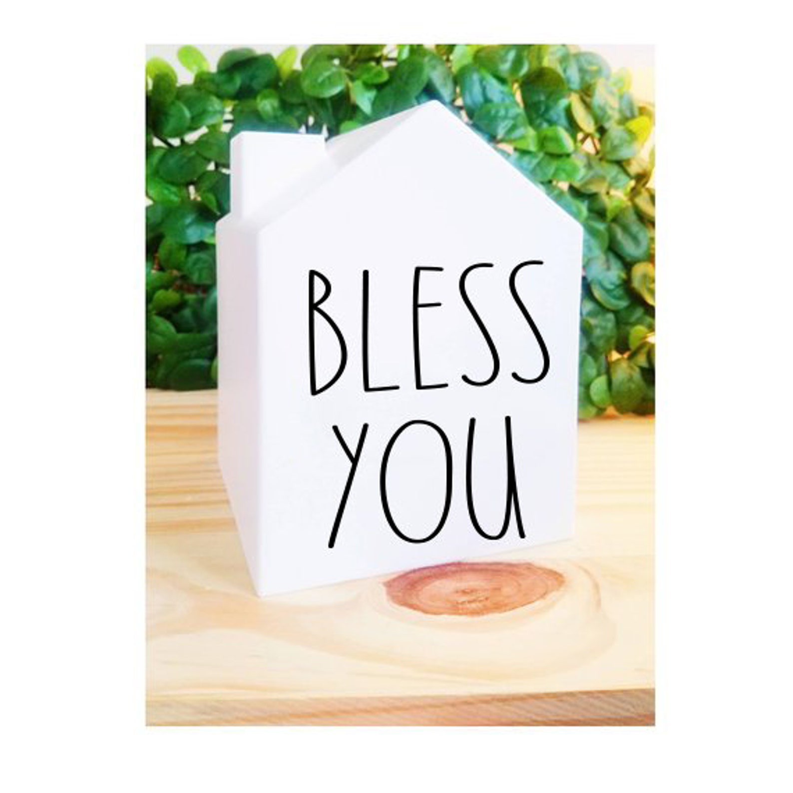 Bless You House Shaped Tissue Box Cover // Farmhouse Style Decor ...