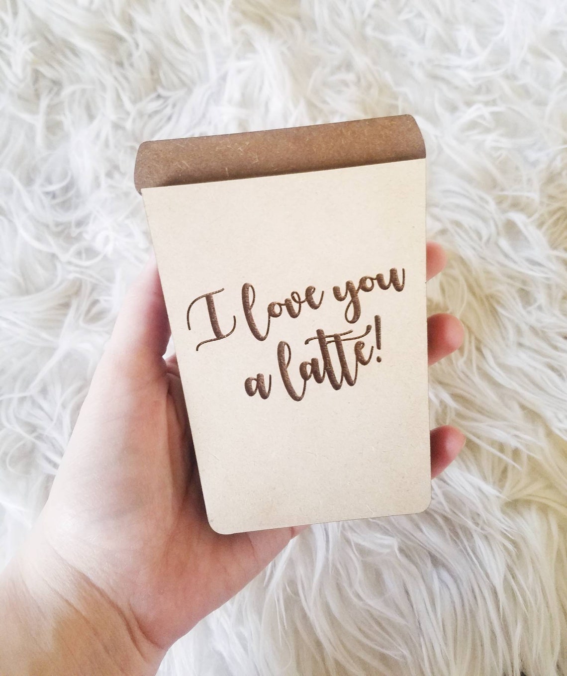 I Love You a Latte Coffee Shaped Giftcard Holder // Coffee - Etsy