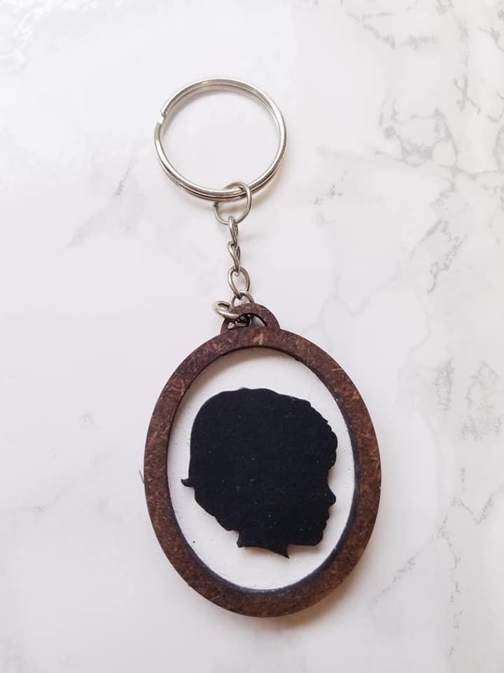 Custom Laser-cut Silhouette Keychain // Custom Silhouette Key-chain ...
