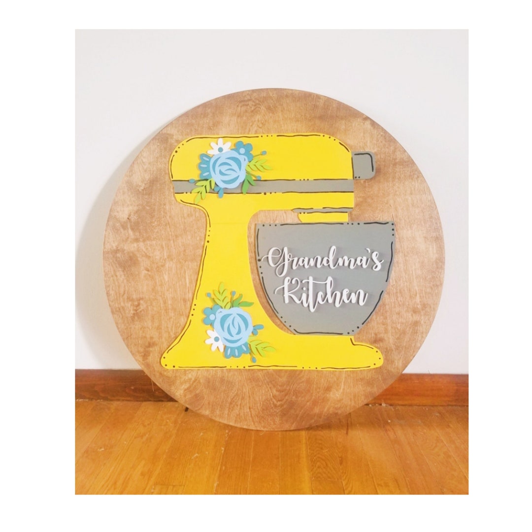 Custom Stand Mixer Round Sign // Kitchen Sign // Home Decor // Kitchen ...