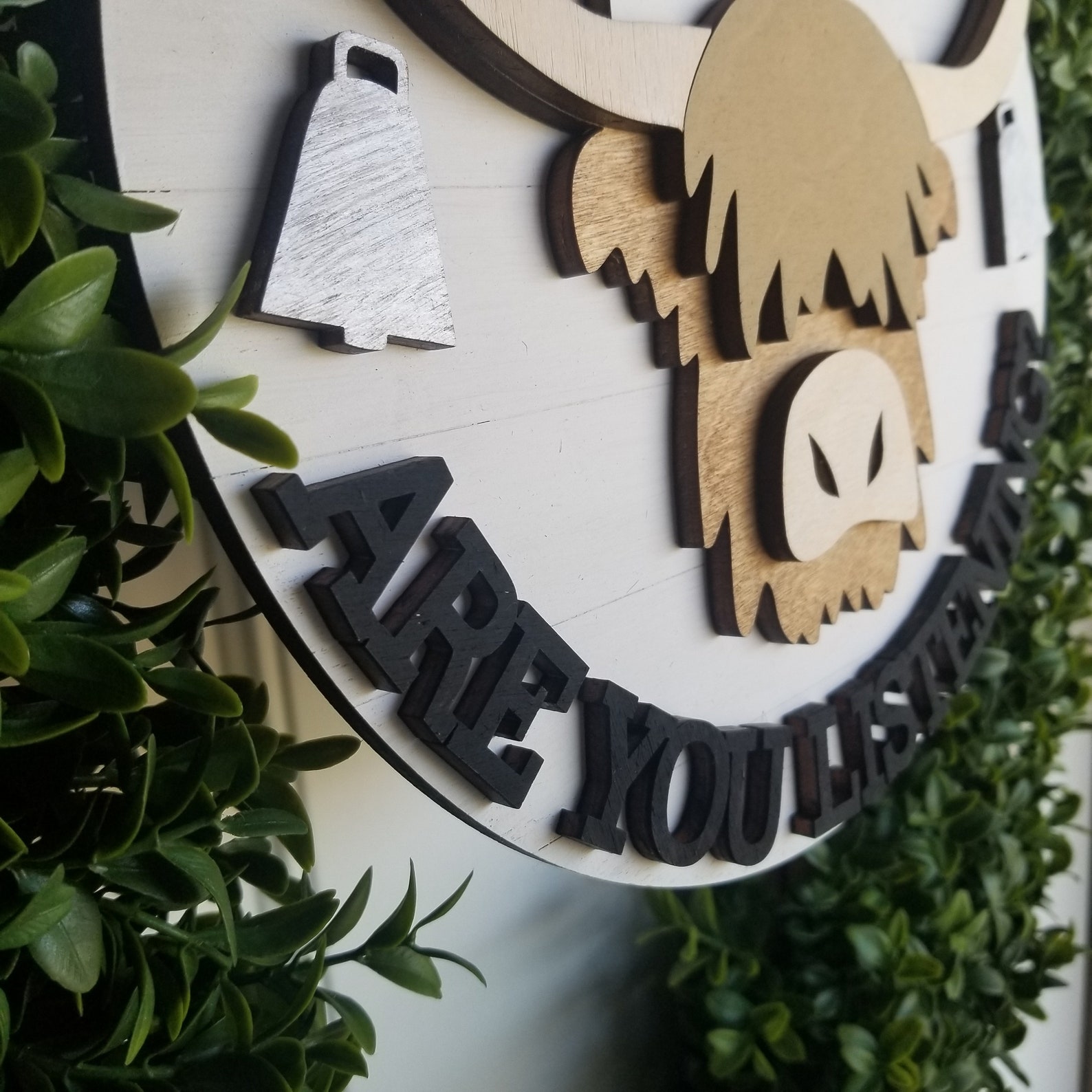 Cowbells Ring Are You Listening // Cow Sign// Funny Door - Etsy