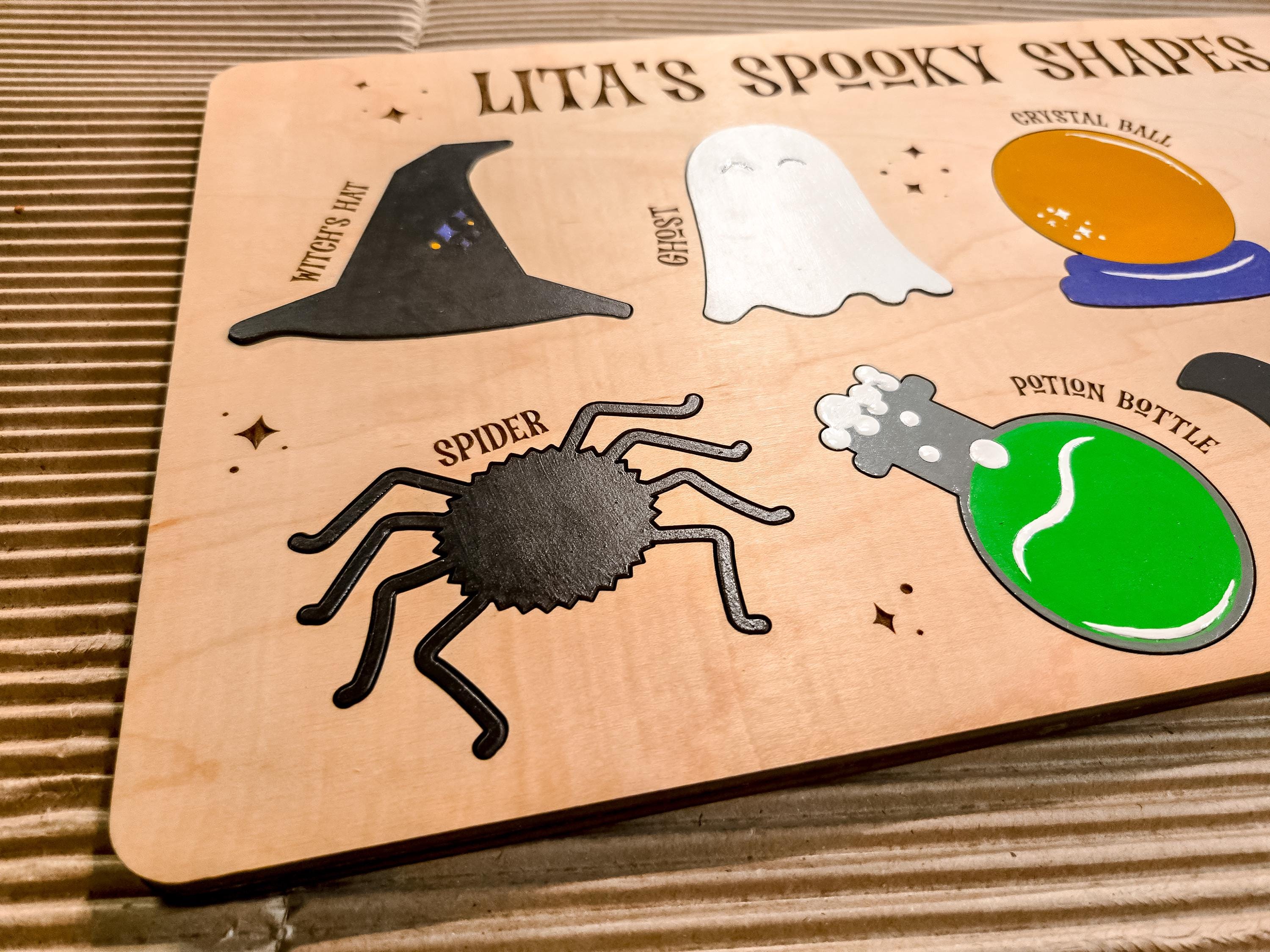 Custom Spooky Shapes Halloween Puzzle // Wooden Puzzle // Wooden ...