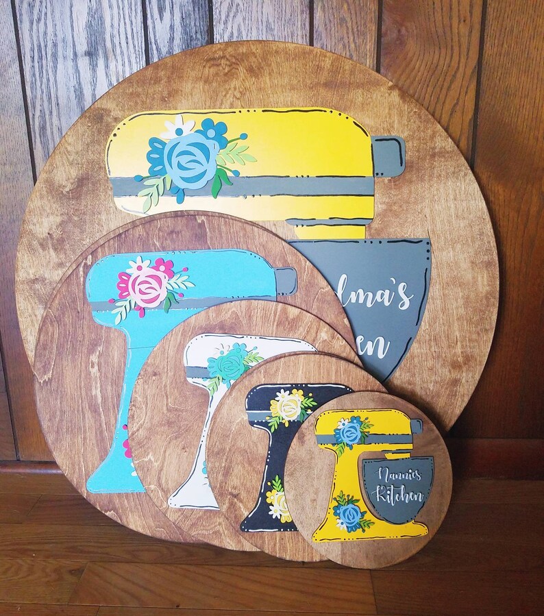 Custom Stand Mixer Round Sign // Kitchen Sign // Home Decor // Kitchen ...