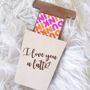 I Love You a Latte Coffee Shaped Giftcard Holder // Coffee Lover ...