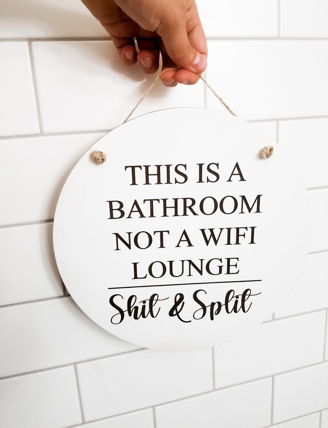 Engraved Funny Bathroom Sign // Shit and Split // Internet Cafe ...