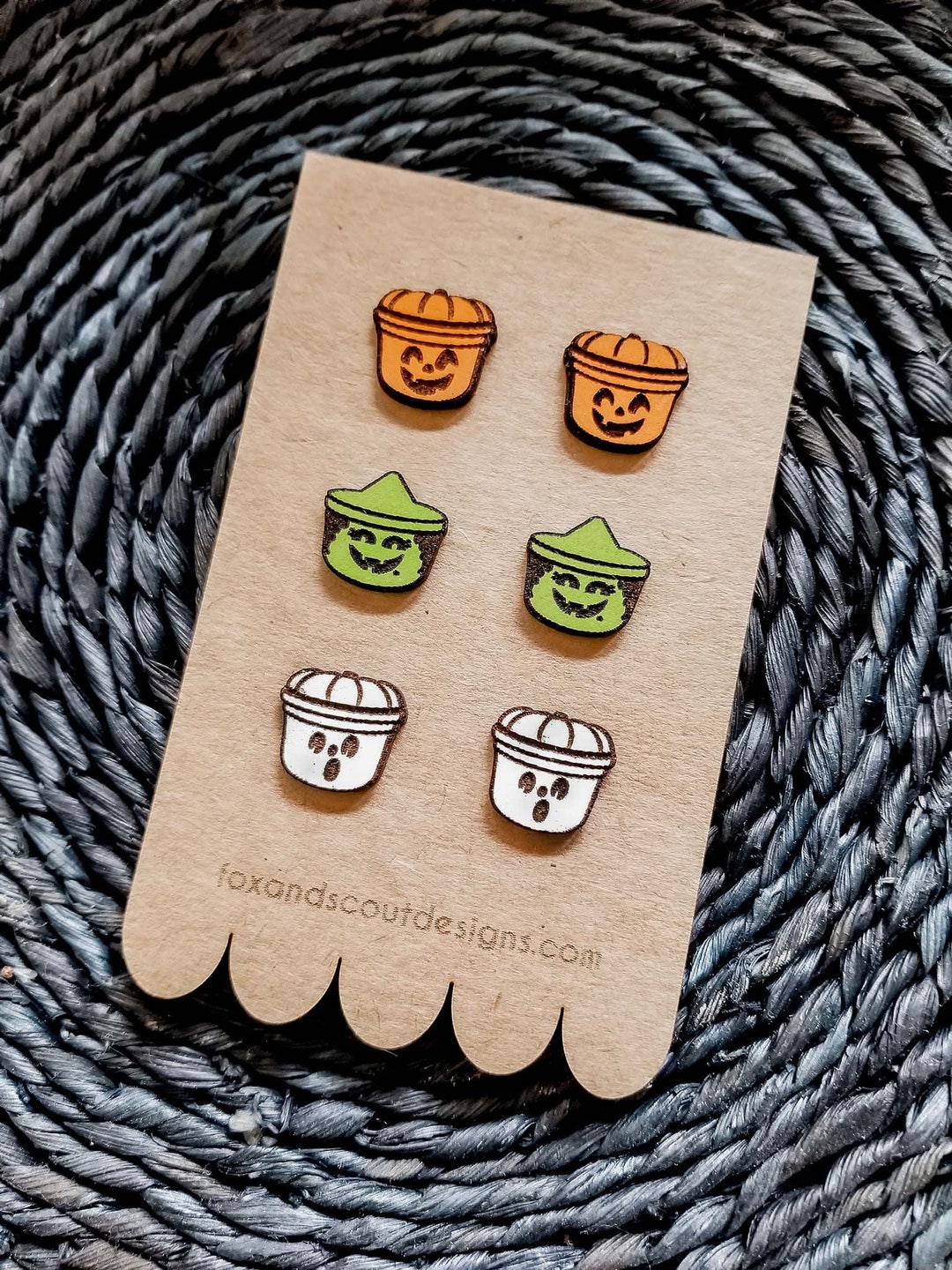 Boo Bucket Earring // 3 Pc Set // Halloween Earring // Stud Earrings ...