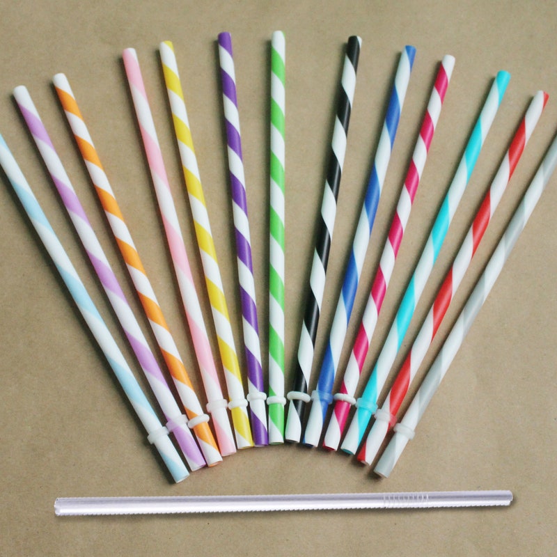 Striped Straws - Etsy
