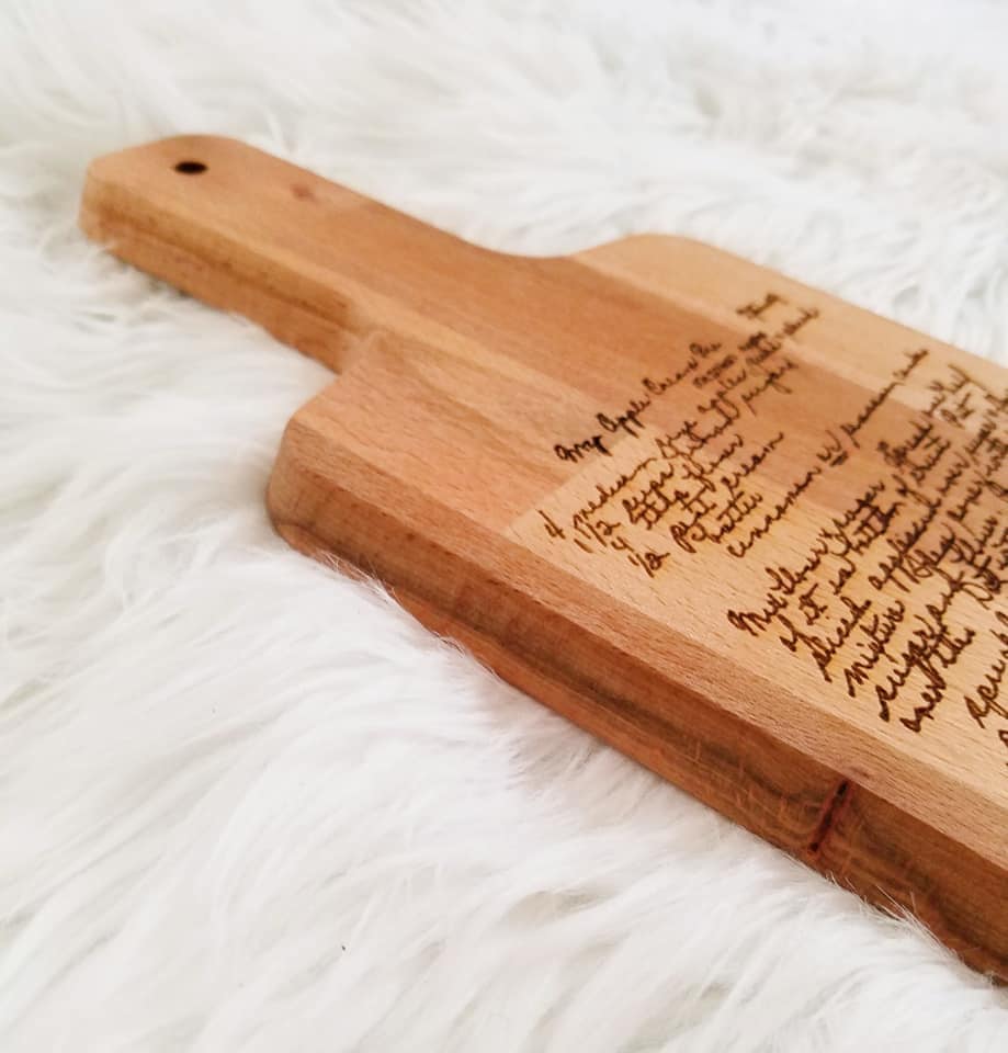 Handwritten Recipe Engraved Cutting Board // Custom Engraved | Etsy