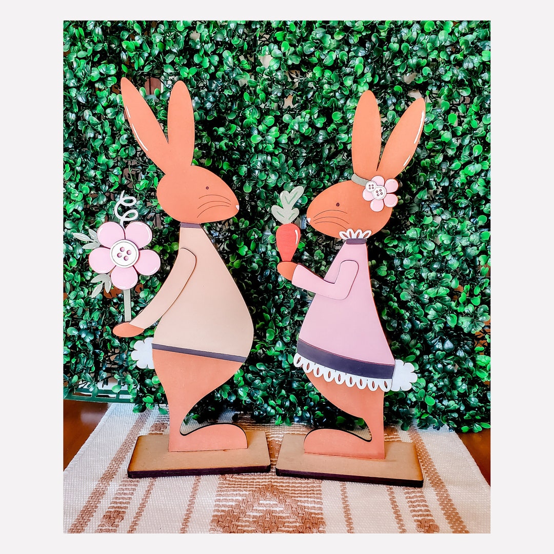 Freestanding Easter Bunny Wooden Signs // Shelf Sitters // Bunny Signs ...