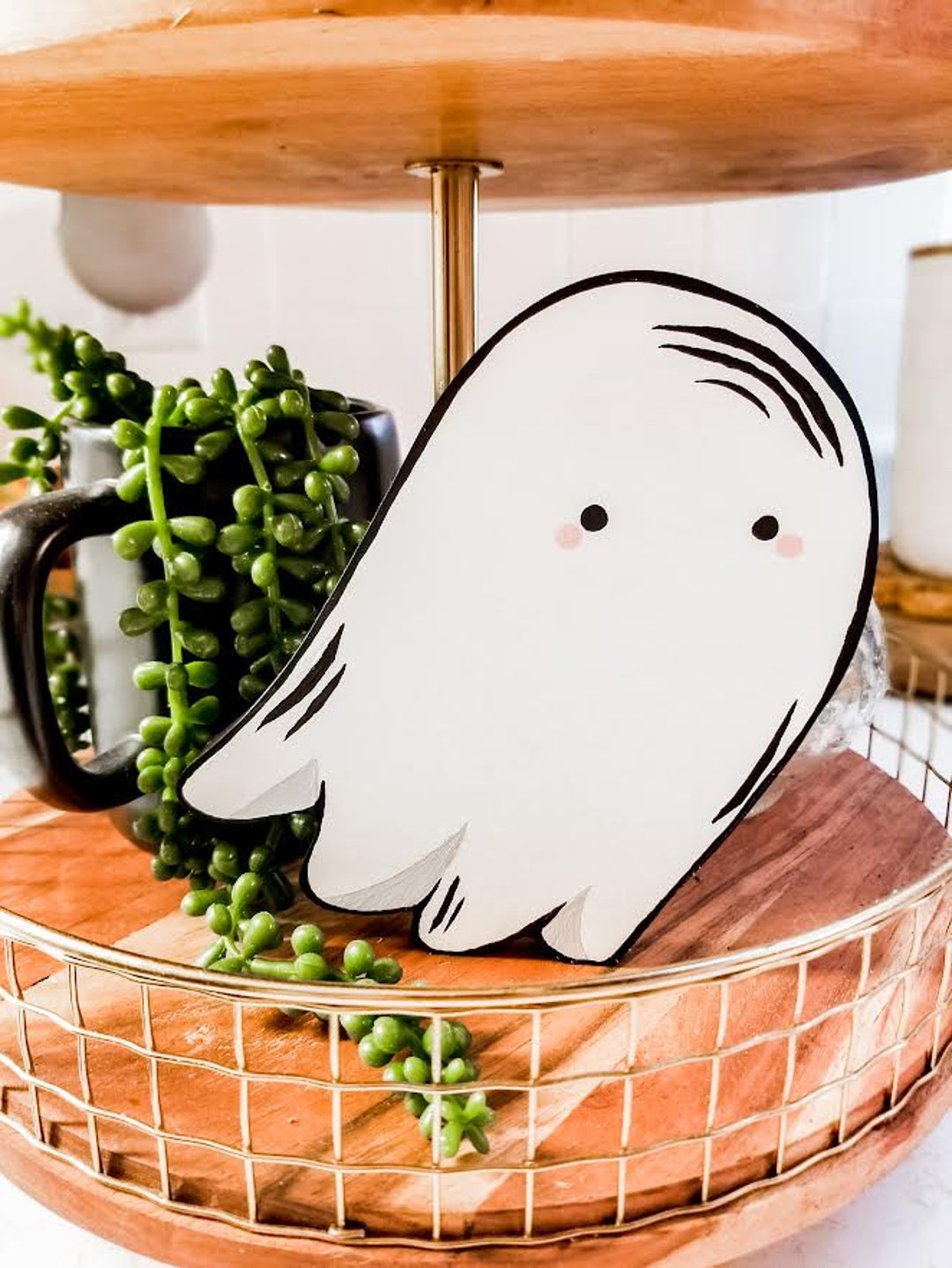 Wooden Ghost / Tiered Tray Decor / Shelf Sitter / Halloween Decor ...