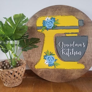 Custom Stand Mixer Round Sign // Kitchen Sign // Home Decor // Kitchen ...