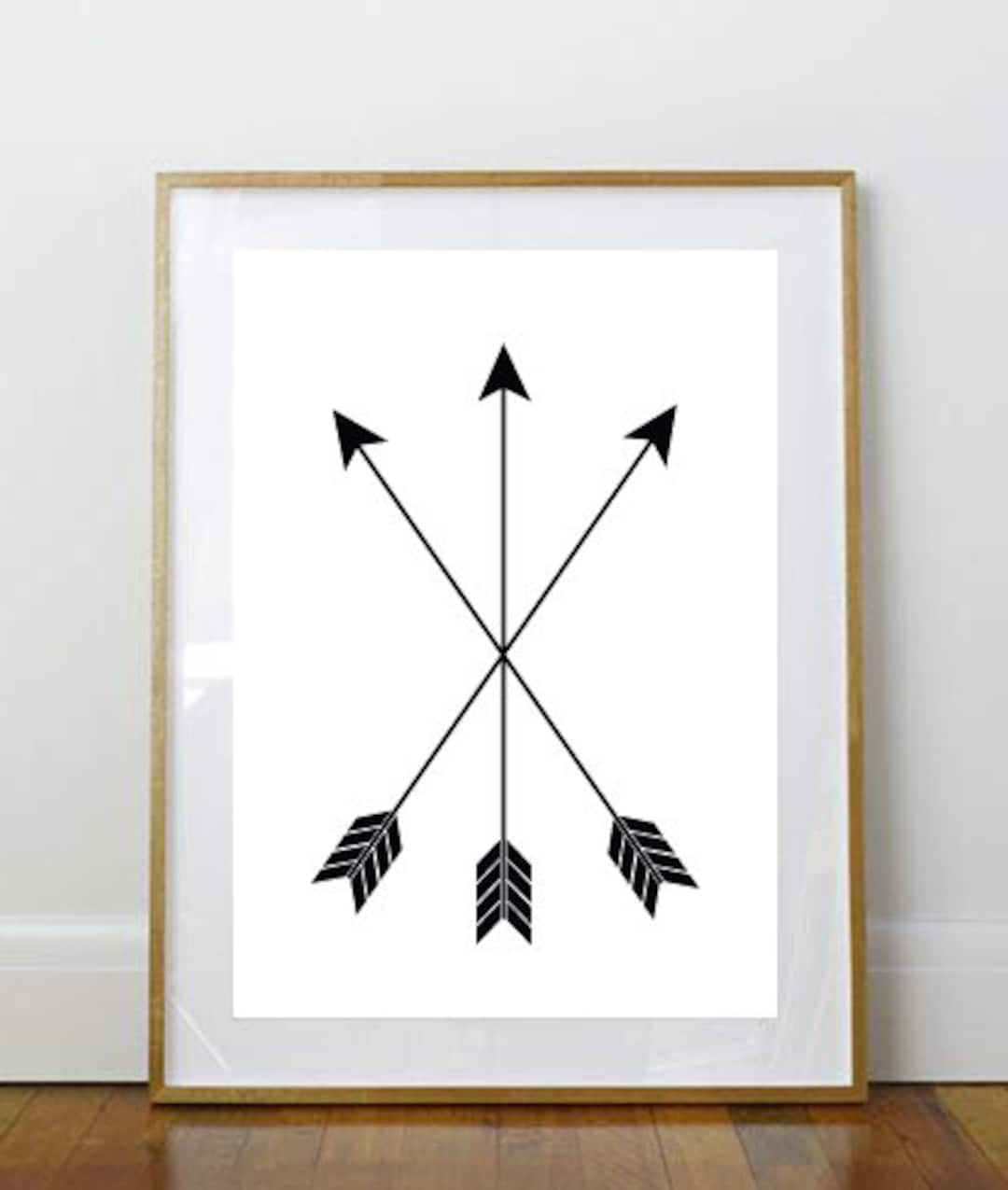 Arrow Print // Art Print // Arrows // Minimalist Print // Black and ...