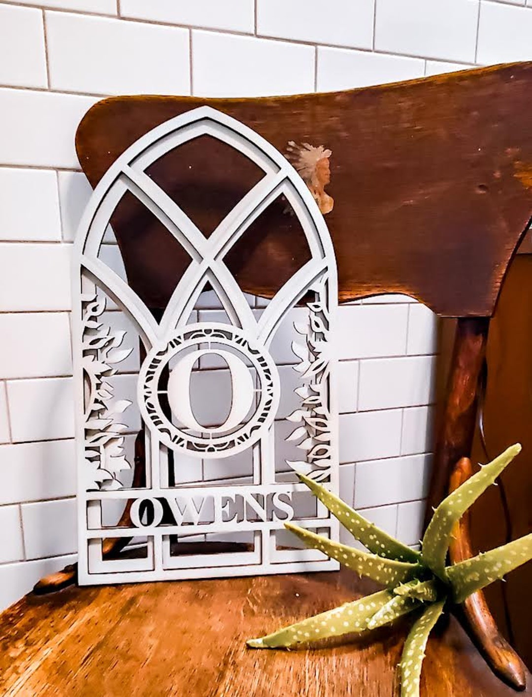 Arch Window Custom Monogram Sign // Wooden Arch // Monogram // Wooden ...