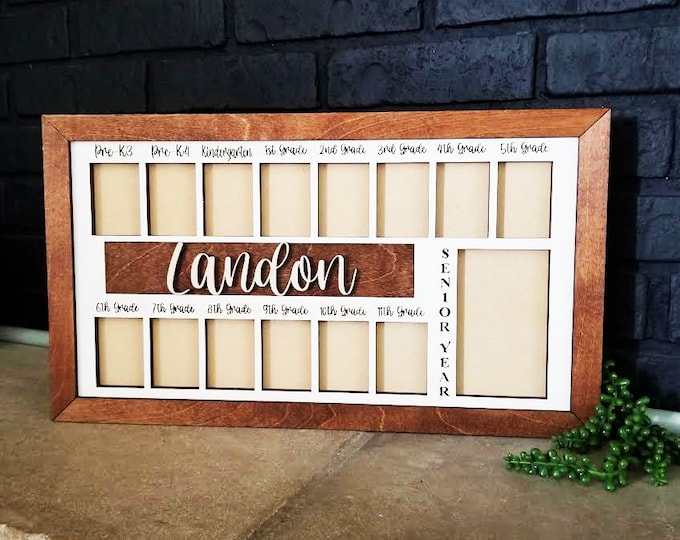 Custom School Years Frame // Pre-k3 to Senior Year // Wooden Picture ...