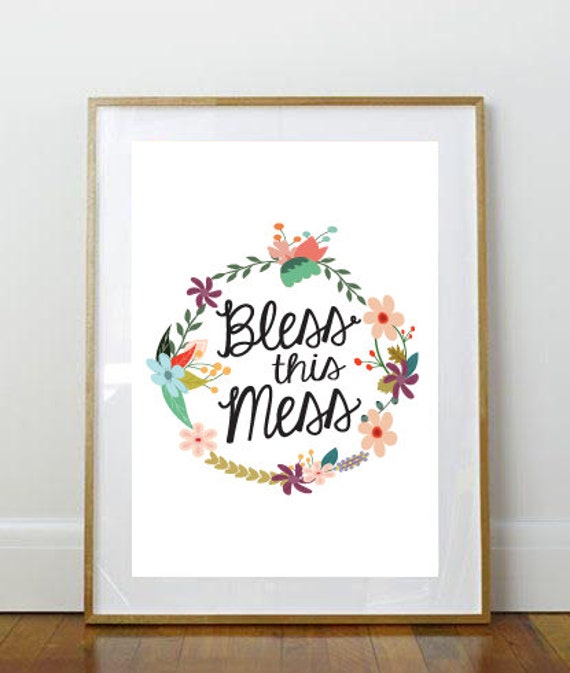 Bless This Mess Print // Bless This Mess // Wall Art // Print | Etsy