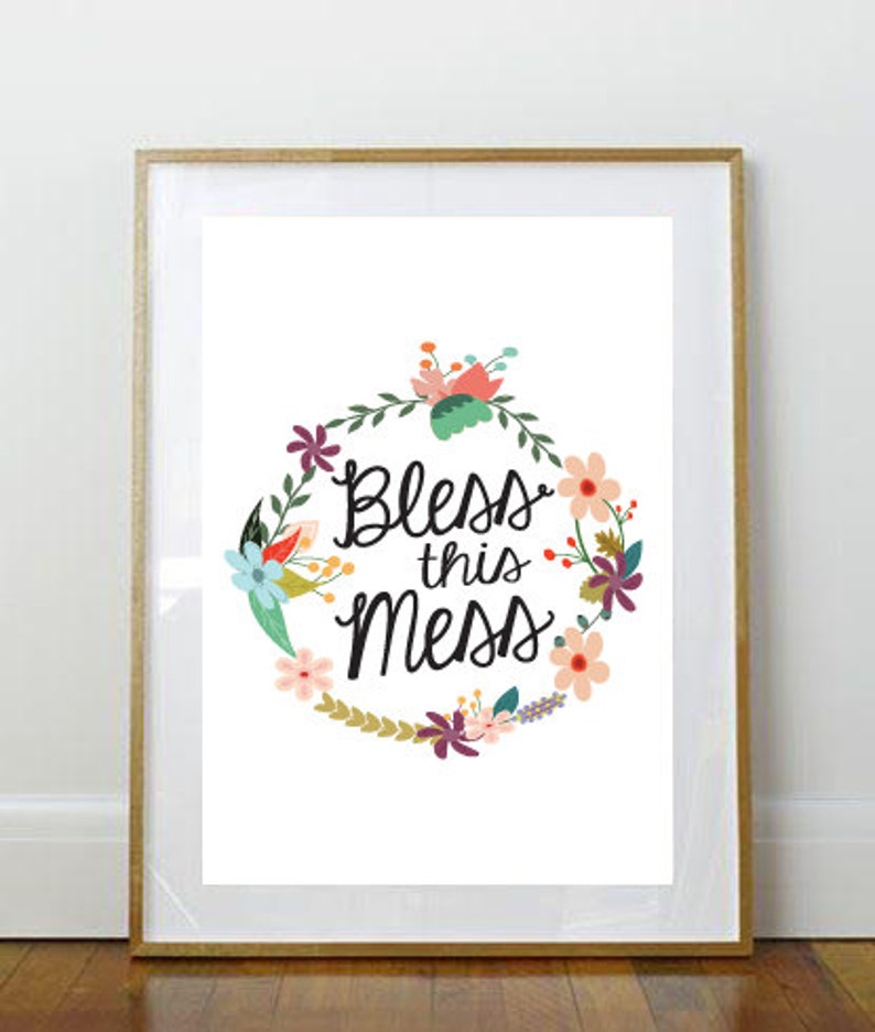 Bless This Mess Print // Bless This Mess // Wall Art // Print | Etsy
