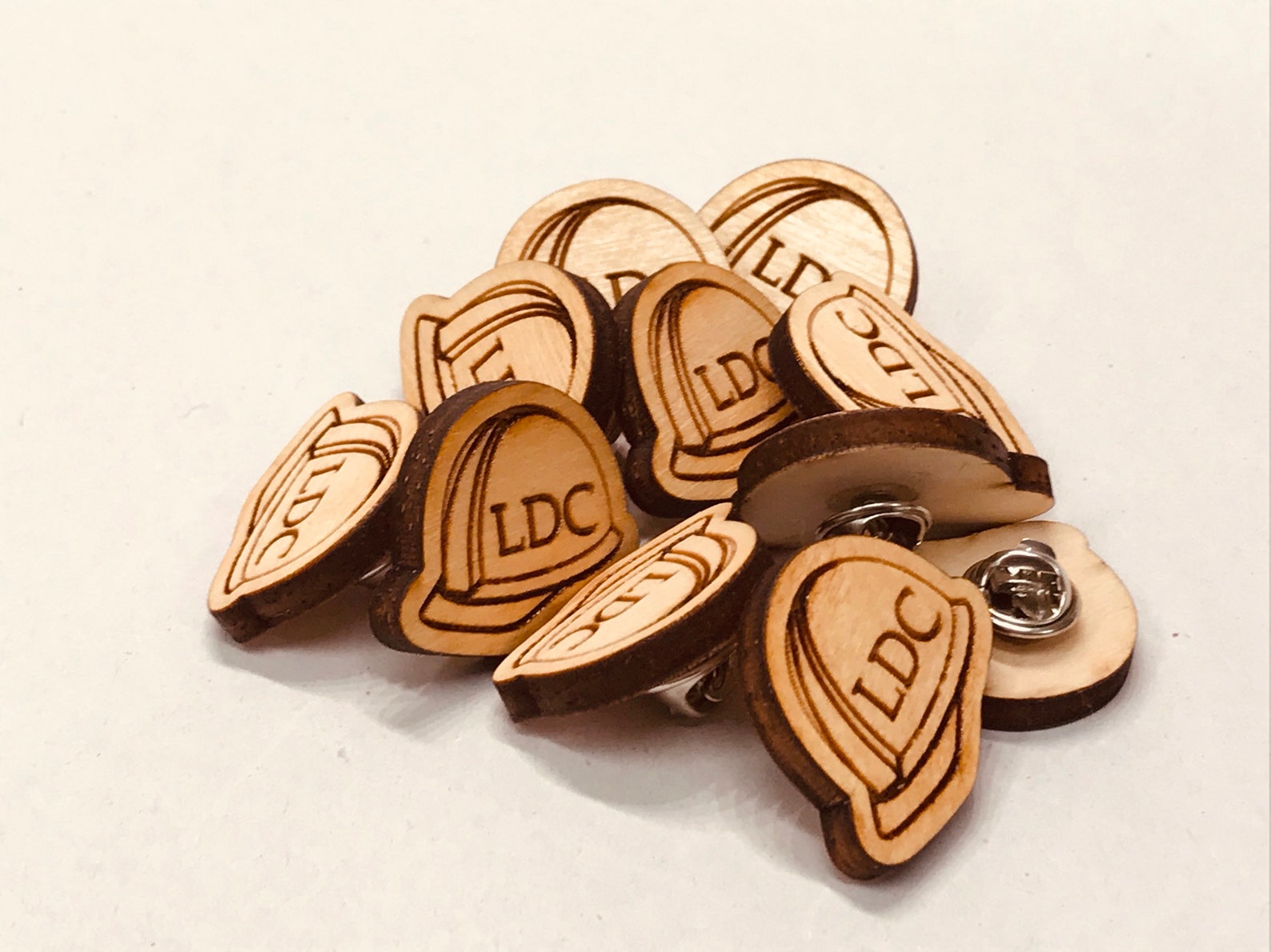 LDC Lapel Pins Laser Cut Tie Tack Wooden LDC Pin JW Ldc | Etsy