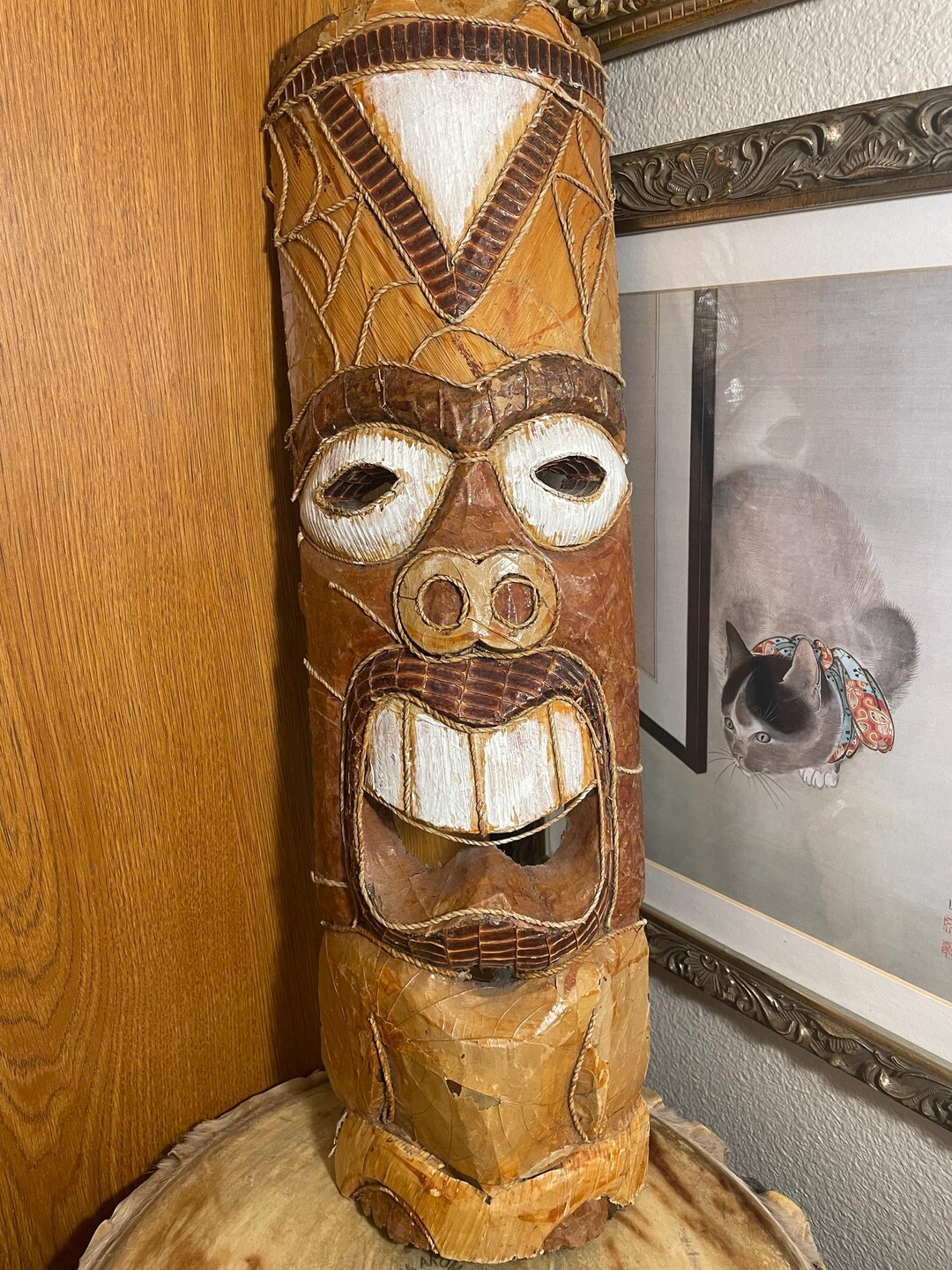 MASK TIKI Vintage Midcentury Hand Made Real Wood, Original Tiki God ...