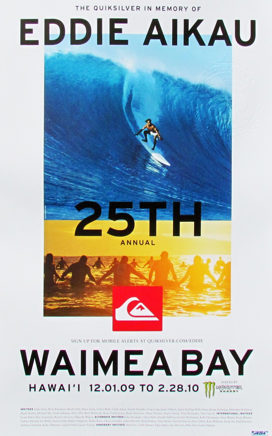 Eddie Aikau Waimea Bay Hawaii Surfing Contest Poster - 2009-2010 - Etsy