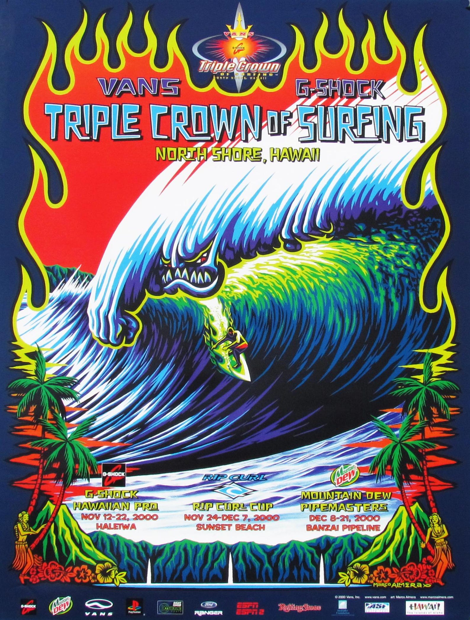 2000 Triple Crown of Surfing Hawaii Poster: Original Limited Edition ...