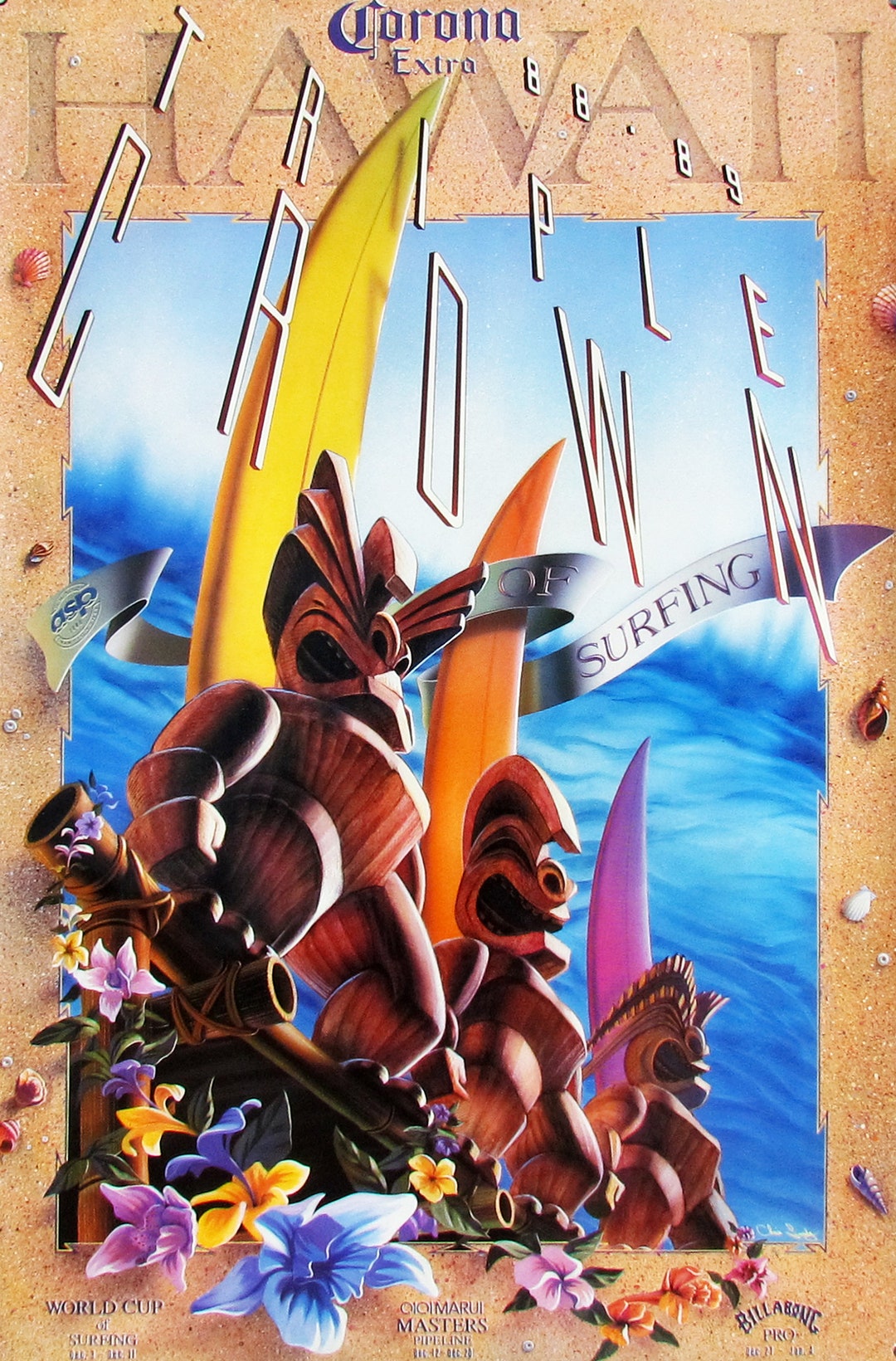1988 Triple Crown of Surfing Hawaii Poster: Original Limited Edition ...