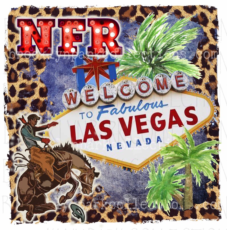 Red NFR Las Vegas Sign Rodeo Leopard Instant DIGITAL | Etsy