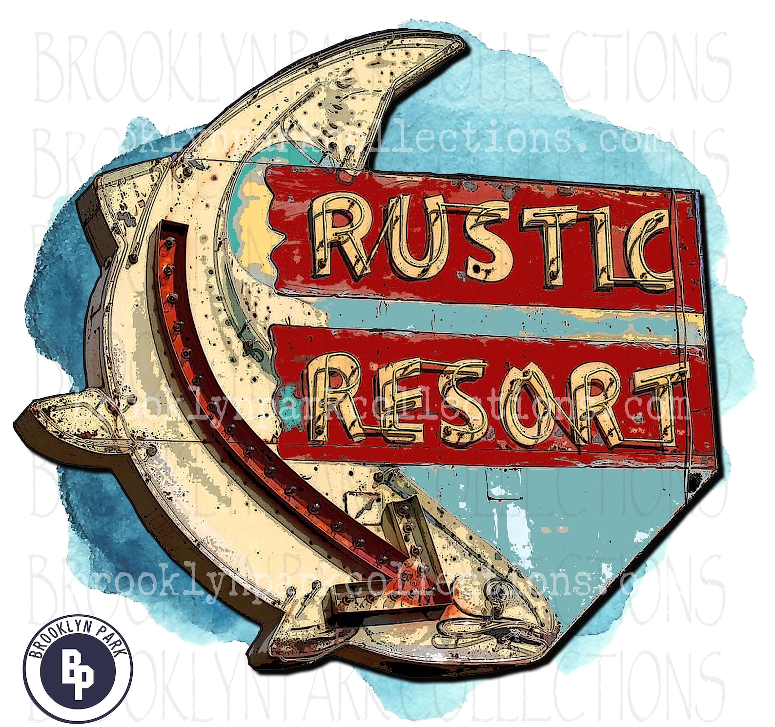 Rustic Resort Camping Fishing Sign Art Instant DIGITAL - Etsy