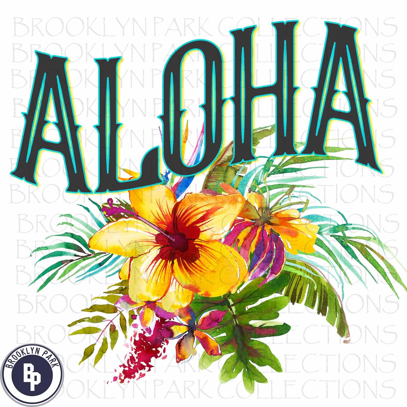 ALOHA Tropical Floral Digital Design Instant Download Art - Etsy