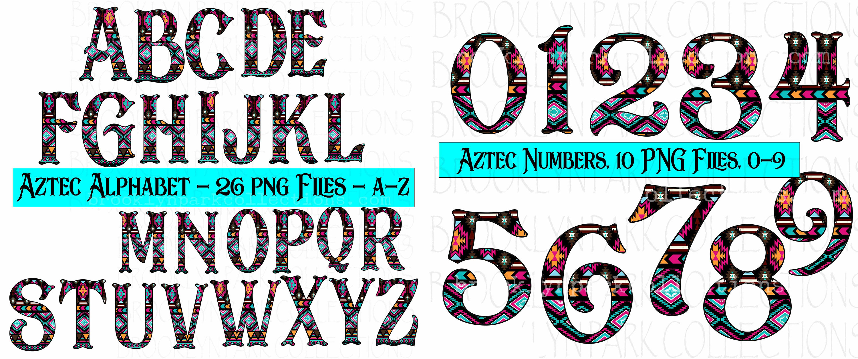 Aztec Numbers And Letters