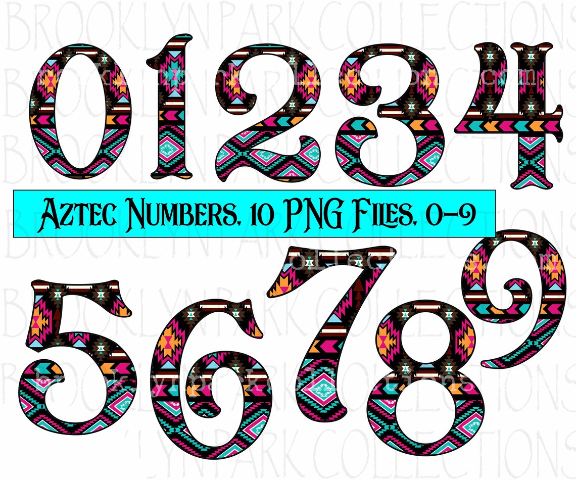 Aztec Alphabet Numbers 0-9 Letter Set A-Z Instant Digital | Etsy