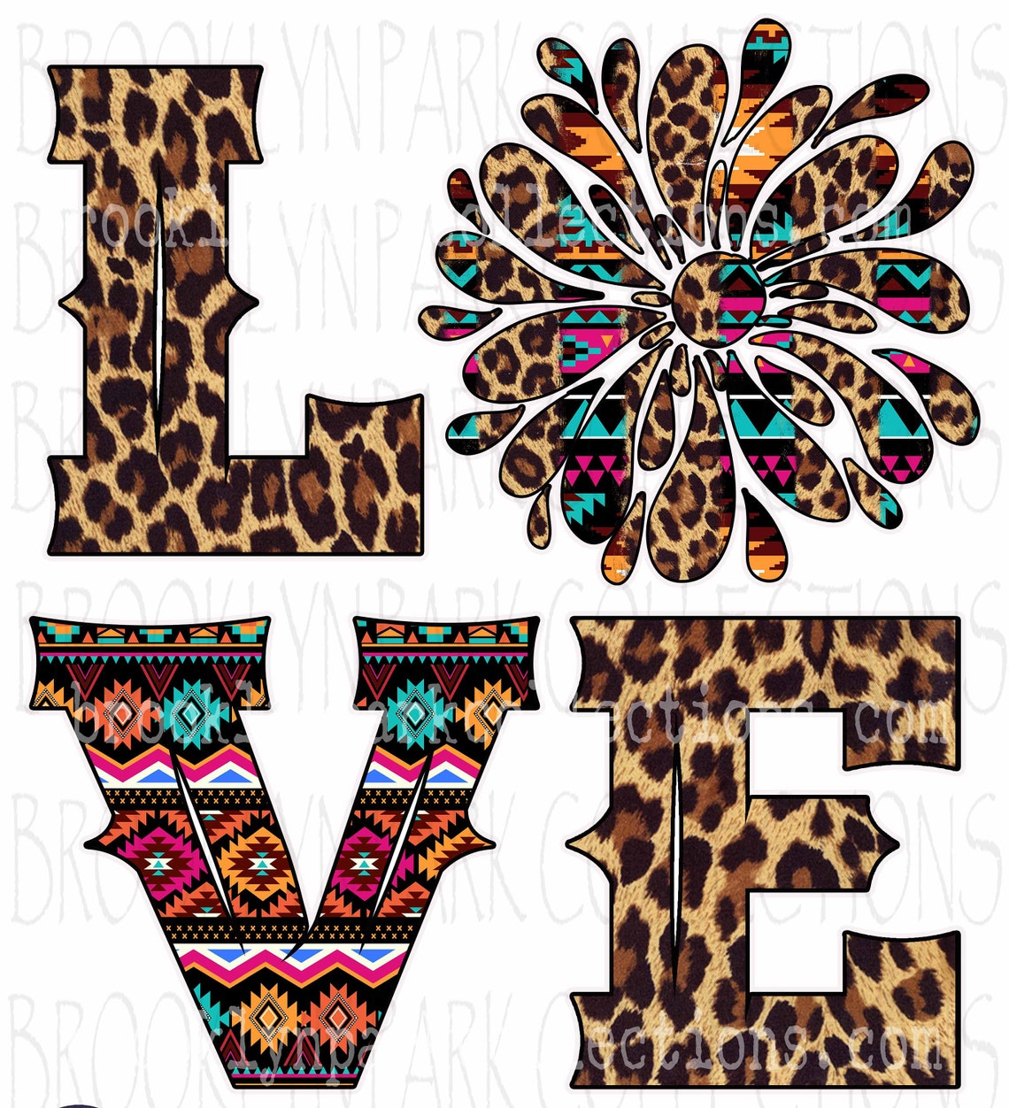 LOVE Aztec Leopard Splash Art Instant DIGITAL Download - Etsy