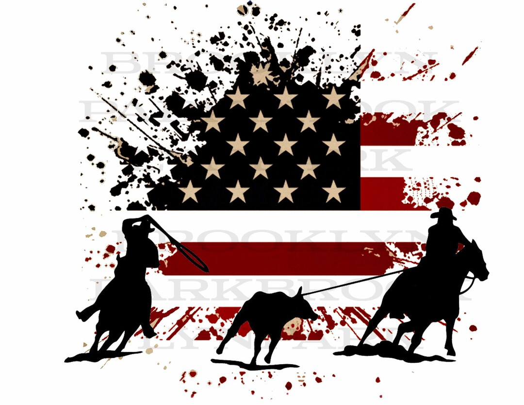American, Team Roping, Rodeo, Cowboy, Flag, DIGITAL Download ...