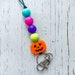 Teacher Lanyard Halloween Silicone Bead Lanyard Pumpkin - Etsy