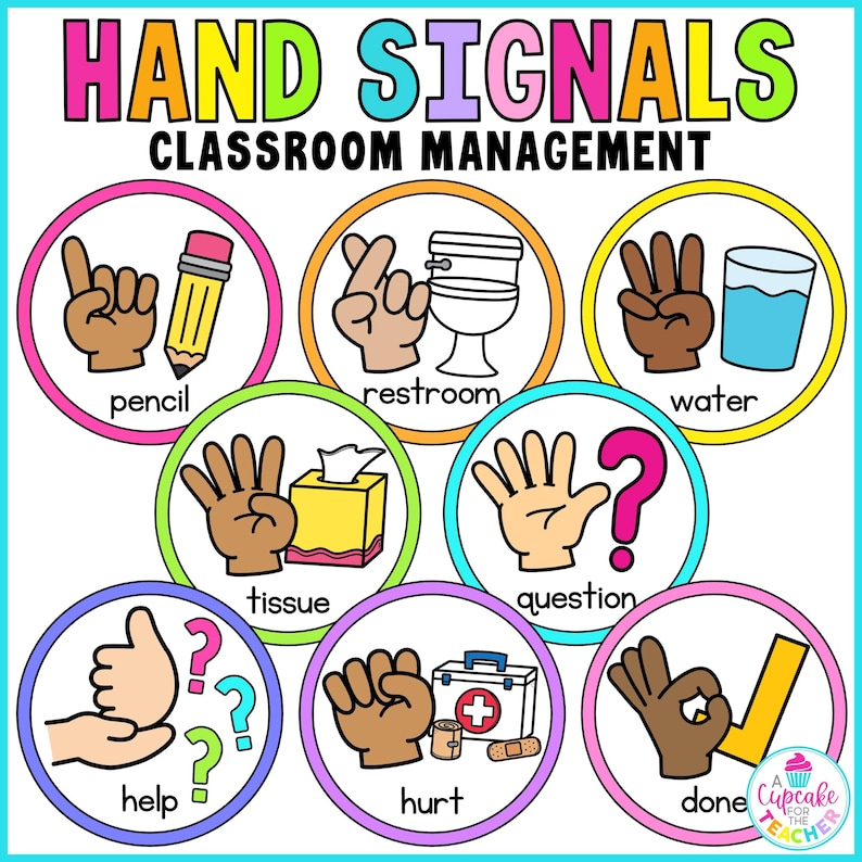 Hand Signals for Classroom Management - Etsy