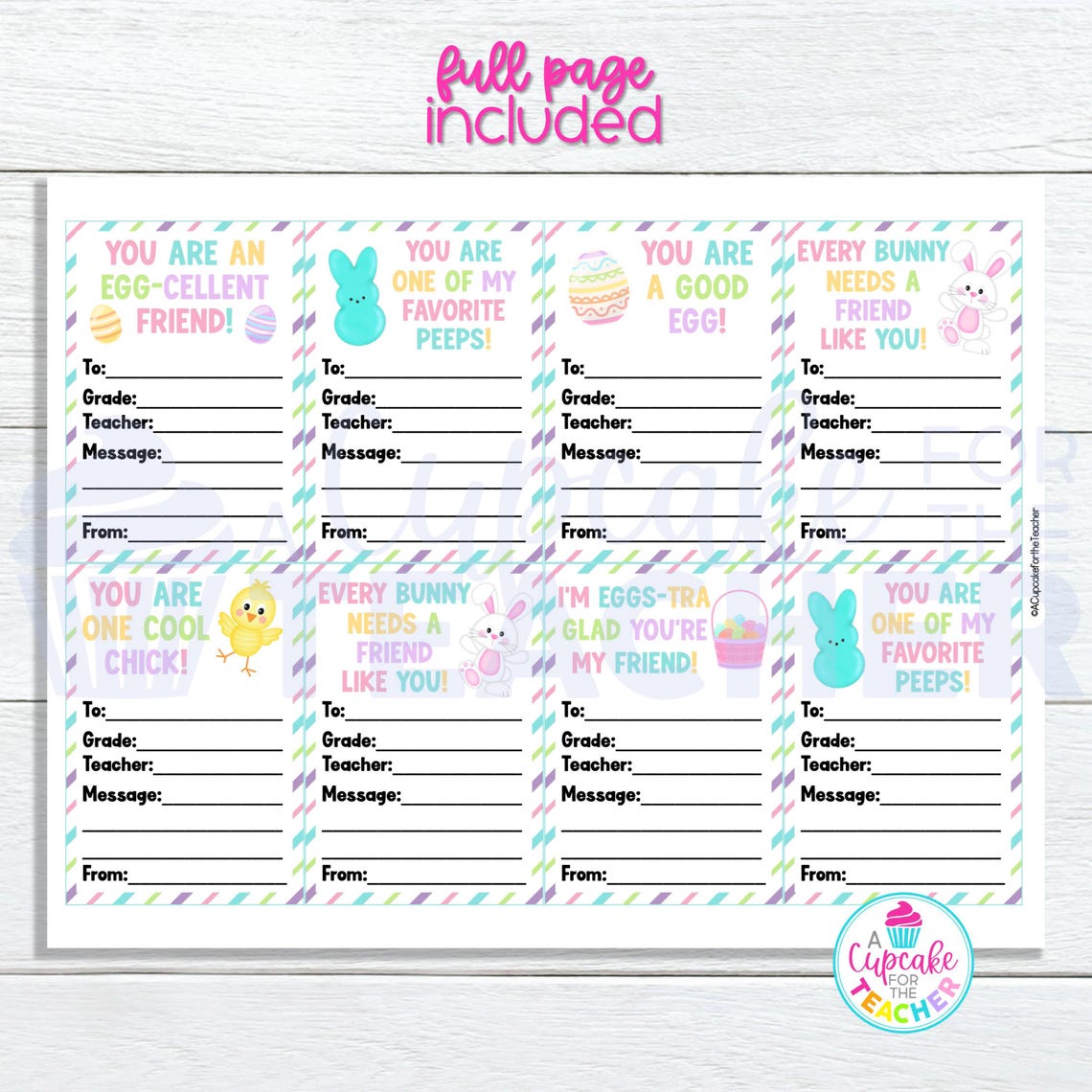 Easter Bunny Candy Gram Template | PTO School Candy Gram Fundraiser ...