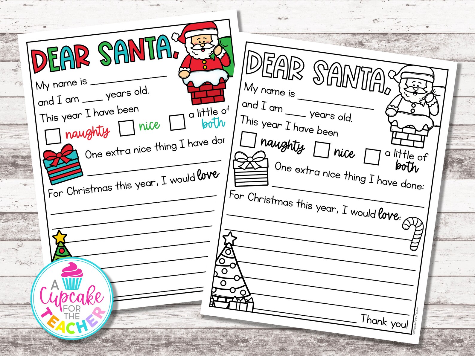 Letter to Santa Coloring Page Dear Santa Letter Christmas - Etsy