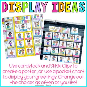 Morning Greeting Choices | Classroom Greeting or Goodbye Signs ...