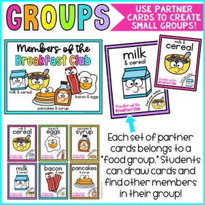 Partner and Small Group Pairing Cards | Classroom Management - Etsy