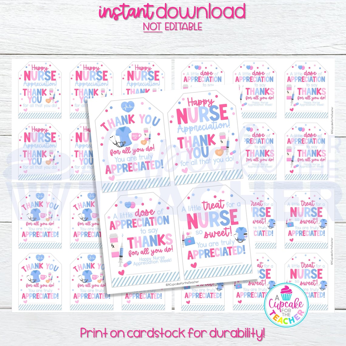Nurse Appreciation Gift Tag | Nurse Appreciation Week Gift Tags ...
