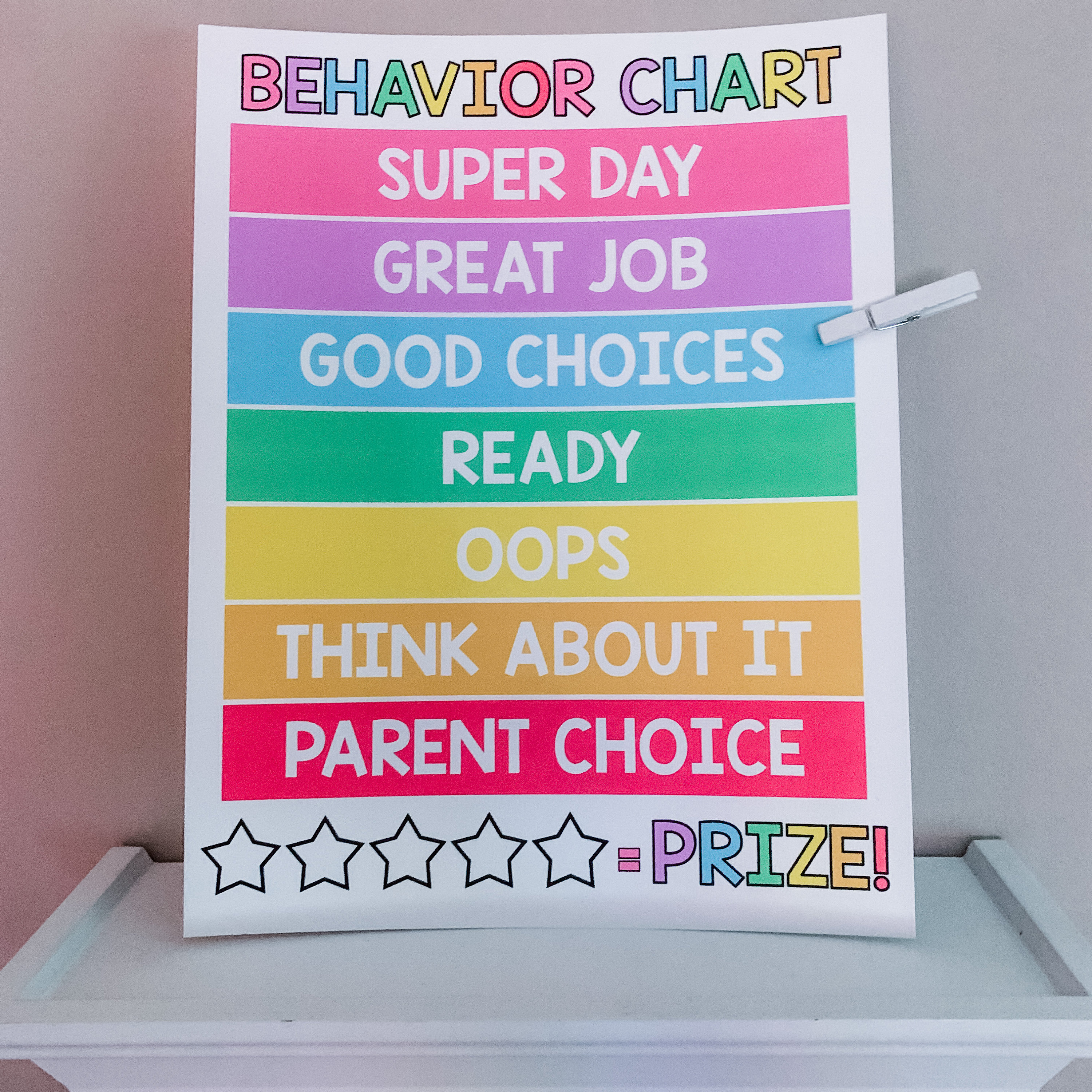 Behavior Chart Printable Clip Chart Behavior Chart for | Etsy