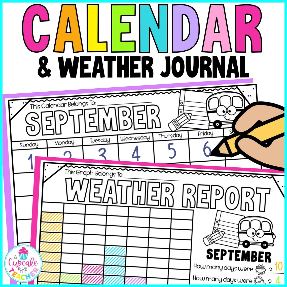 Calendar and Weather Notebook Journal for Morning Meeting in the ...