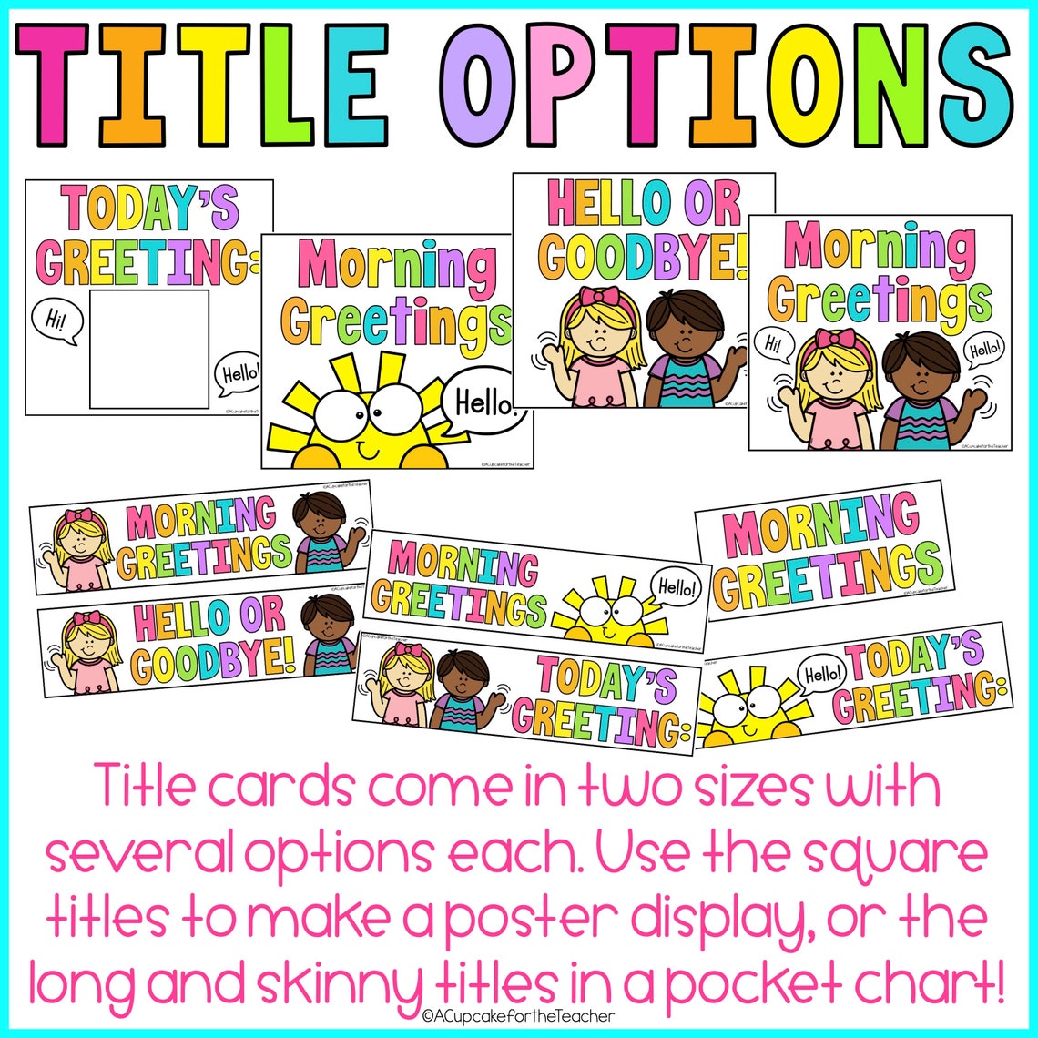 Morning Greeting Choices | Classroom Greeting or Goodbye Signs ...