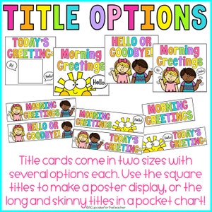 Morning Greeting Choices | Classroom Greeting or Goodbye Signs ...