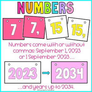 Daily Flip Calendar Cards in Bright Colors for Classroom | Classroom ...