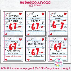 67 Valentine's Day Cards | Classroom Valentines Printable Gift Tags ...