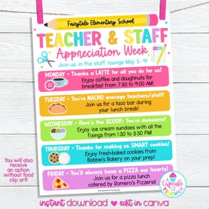 Editable Teacher Appreciation Week Flyer Template | Teacher & Staff ...