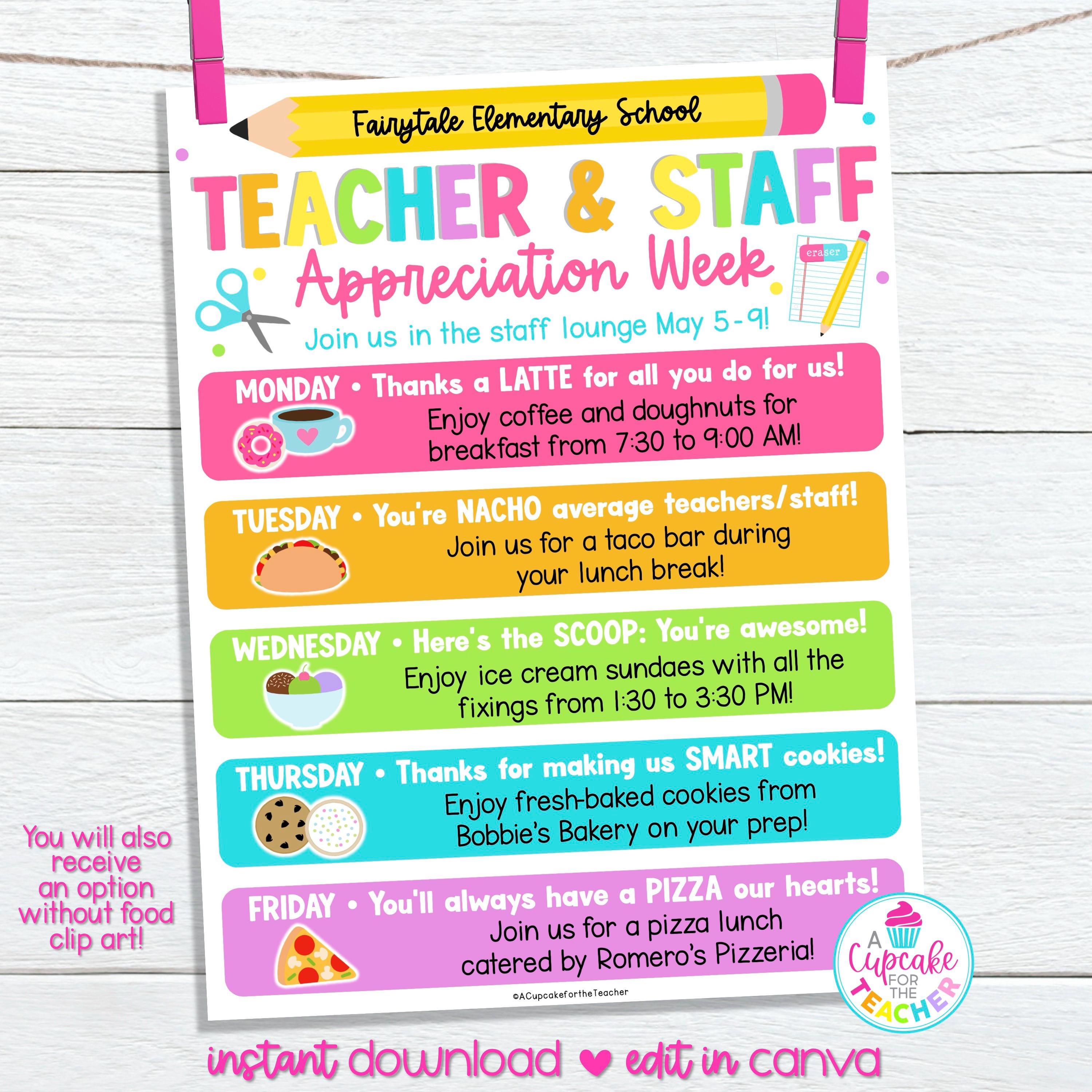 Editable Teacher Appreciation Week Flyer Template | Teacher & Staff ...