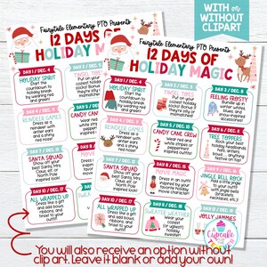 12 Days of Christmas Dress up Flyer Template | Editable Christmas ...