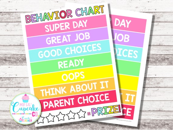 Behavior Chart Printable Clip Chart Behavior Chart for | Etsy
