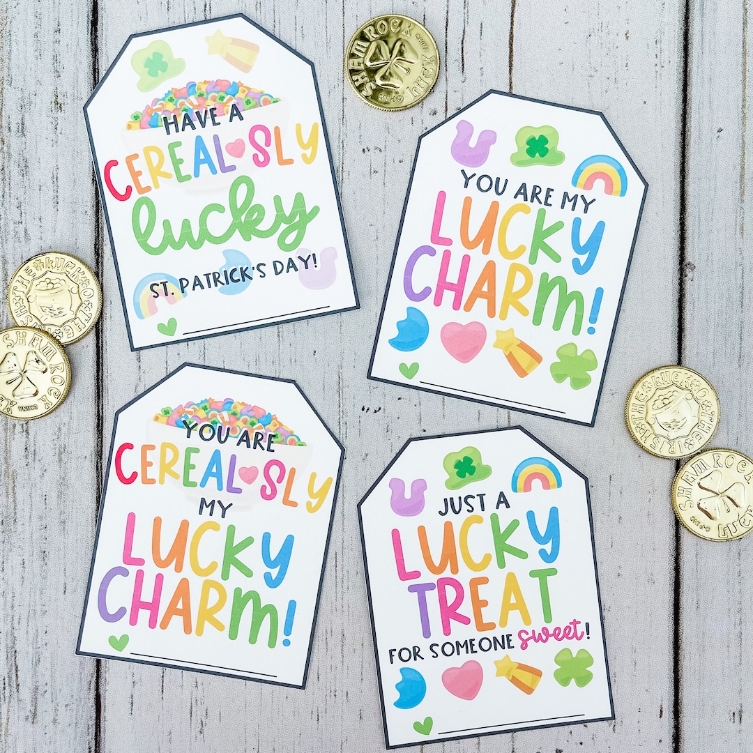 St. Patrick's Day Gift Tags | Lucky Cereal St. Patrick's Day Printable ...